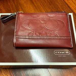 Coach | Accessories | Coach Embossed Red Leather Signature Mini Skinny ...
